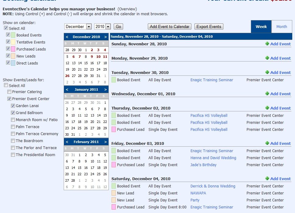 Calendar Overview - Cheers and Confetti Blog by Eventective
