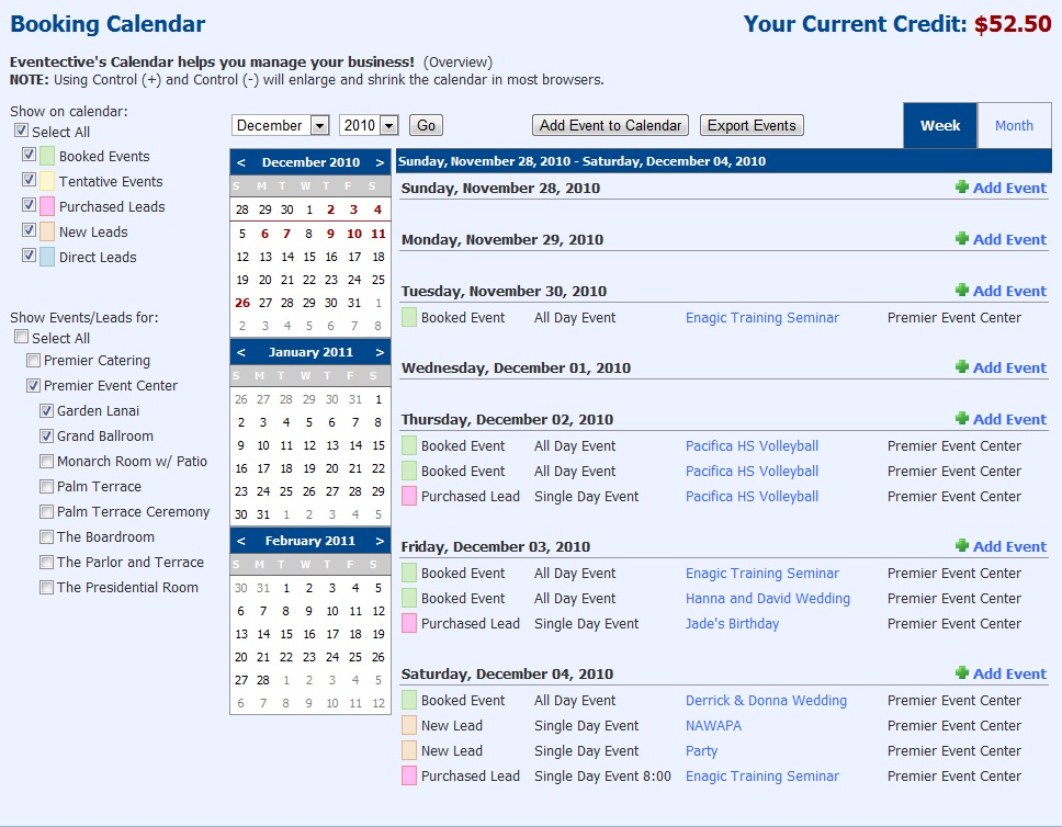 Calendar Overview - Cheers and Confetti Blog by Eventective